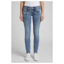 Slim-fit-Jeans Herrlicher "Pitch Slim Denim", Damen, Gr. 30, L&auml;nge 32, after rain, Denim/Jeans, Obermaterial: 78% Baumwolle, 19% Polyester, 3% Elasthan, slim fit lang, Jeans Slim-fit-Jeans, aus Stretch-Denim