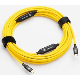 COBRAUNION USB-C an Micro-B 90&deg; 10m gelb