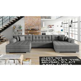 Mid.you Wohnlandschaft, Grau, Textil, 5-Sitzer, 359x165 cm, Made in EU, Wohnzimmer, Sofas & Couches, Wohnlandschaften