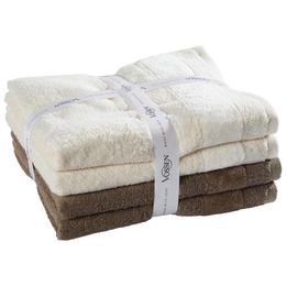 Vossen Frottierset Silence Set, Beige, Textil, 4-teilig, Uni, ISO 9001, Fkt, Made in Austria, Oeko-Tex&reg; Standard 100, hochwertige Qualit&auml;t, Badtextilien, Handtuch-Sets