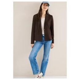 Jackenblazer Cecil, Damen, Gr. M (40), macchiato braun, Jersey, 66% Viskose, 30% Polyester, 4% Elasthan, unifarben, regular fit normal, V-Ausschnitt, B&uuml;ndchen, Blazer, im Basic-Style