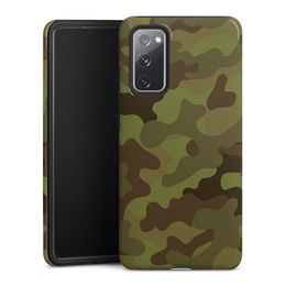 DeinDesign Galaxy S20 FE 5G Handy Panzer Handyh&uuml;lle robuste Outdoor H&uuml;lle Schutzh&uuml;lle gl&auml;nzend Camouflage Tarnmuster Army Tough Case