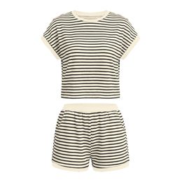 Imily Bela Set: T-Shirt und Shorts Damen Gr&ouml;&szlig;e 36 cappuccino / schwarz