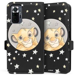 DeinDesign Xiaomi Redmi Note 10 Pro Handy Klapph&uuml;lle Handyh&uuml;lle aus Kunst Leder schwarz Flip Case Simba Lion King Disney Sideflip mit langer Lasche