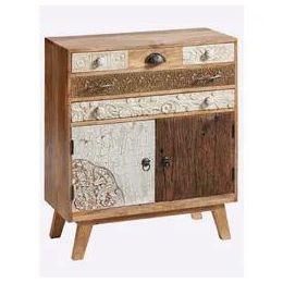 Kommode Heine HOME, braun (braun, natur), B:70cm H:80cm T:30cm, MDF, Sideboards, Kommode