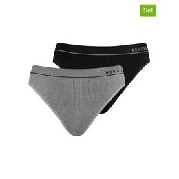 Nur Die 2er-Set: Slips in Grau/ Schwarz - 35% | Gr&ouml;&szlig;e 44/46 | Damen-unterteile