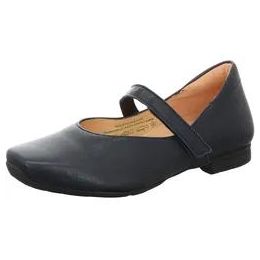 Think! Riemchenballerina THINK "Think Ballerinas Leder", Damen, Gr. 38, navy, Leder, Schuhe Riemchenballerina