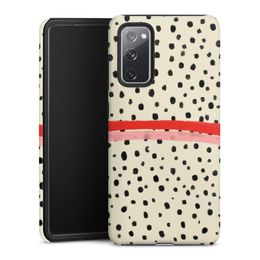 DeinDesign Galaxy S20 FE 5G Handy Panzer Handyh&uuml;lle robuste Outdoor H&uuml;lle Schutzh&uuml;lle gl&auml;nzend Stripes Points Kunst Tough Case