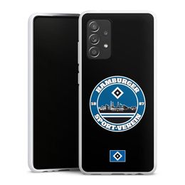 DeinDesign Galaxy A52s 5G Handy Silikon H&uuml;lle Case wei&szlig; Handyh&uuml;lle Hsv Logo Hamburger Sv Silikon Case
