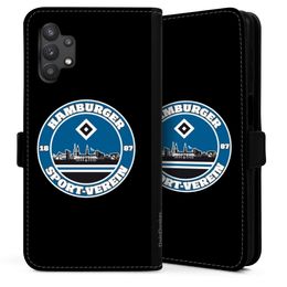 DeinDesign Galaxy A32 5G Handy Klapph&uuml;lle Handyh&uuml;lle aus Kunst Leder schwarz Flip Case Logo Hamburger Sv Hsv Sideflip mit langer Lasche