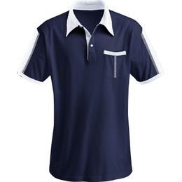 CR&Eacute;ATION L Herren Poloshirt marine-wei&szlig; Gr&ouml;&szlig;e 48/50