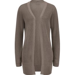 CR&Eacute;ATION L Damen Longstrickjacke in passformgerechter Verarbeitung taupe Gr&ouml;&szlig;e 40