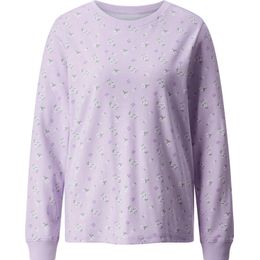 CR&Eacute;ATION L Damen Sweatshirt mit Bl&uuml;mchen-Print flieder-ecru-bedruckt Gr&ouml;&szlig;e 52