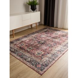 benuta Basic Waschbarer Teppich George Multicolor 60x120 cm - Vintage-Stil Teppich im Used-Look