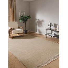 benuta Pop Wollteppich Liv Beige 60x100 cm - Naturfaserteppich aus Wolle