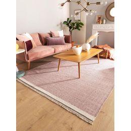 benuta Pop Wollteppich Karla Pink 80x120 cm - Naturfaserteppich aus Wolle