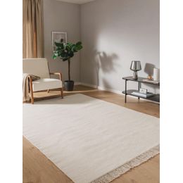 benuta Pop Wollteppich Liv Cream 80x150 cm - Naturfaserteppich aus Wolle