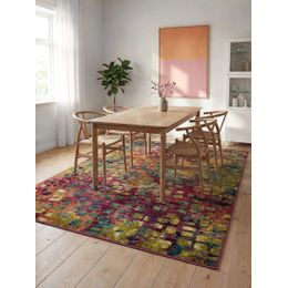 benuta Nest Kurzflor Teppich Casa Multicolor 120x170 cm - Bunter Teppich f&uuml;r Wohnzimmer