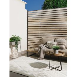 benuta Basic In- & Outdoor-Teppich Flora Cream 80x150 cm - Teppich f&uuml;r Balkon, Terrasse & Garten