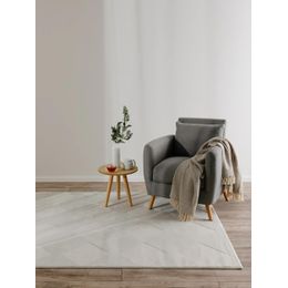 benuta Basic Kurzflor Teppich Claire Cream 120x170 cm - Moderner Kurzflor-Teppich f&uuml;r Wohnzimmer