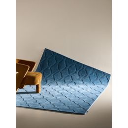 benuta Finest Kurzflor Teppich Ilona Blau 160x230 cm - Moderner Kurzflor-Teppich f&uuml;r Wohnzimmer