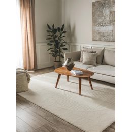 benuta Nest Kurzflor Teppich Tacoma Cream 80x150 cm - Moderner Kurzflor-Teppich f&uuml;r Wohnzimmer
