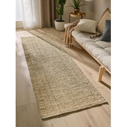 benuta Pure Juteteppich Svea Cream 70x200 cm - Naturfaserteppich aus Jute