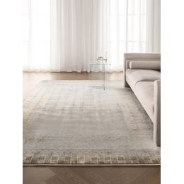 benuta Finest Kurzflor Teppich Leandro Grau/Beige 80x160 cm - Moderner Kurzflor-Teppich f&uuml;r Wohnzimmer