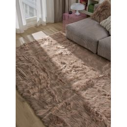 benuta Pop Waschbarer Hochflor Shaggyteppich Nanuk Beige 60x120 cm - Bettvorleger f&uuml;r Schlafzimmer