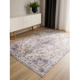 benuta Basic Waschbarer Teppich George Multicolor 60x120 cm - Vintage-Stil Teppich im Used-Look