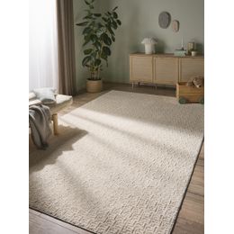 benuta Nest Kurzflor Teppich Lilibeth Cream 80x150 cm - Moderner Kurzflor-Teppich f&uuml;r Wohnzimmer