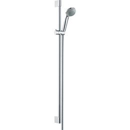 Hansgrohe Brause Set Crometta 85 Mono 27729000 chrom, mit Unica Crometta Wandstange 90cm
