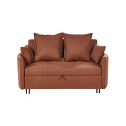 Beliani Schlafsofa HOVIN in Braun/Schwarz - (W) 166 x (H) 84 x (L) 92 cm | Gr.: onesize