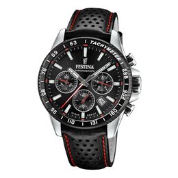 Festina Herrenuhr Chronograph Schwarz/Rot | Gr.: onesize