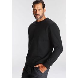 MAN'S WORLD Man's World Herren Sweatshirt, Langarm, Basic-Stil, unifarben, Rundhalsausschnitt schwarz S (44/46)