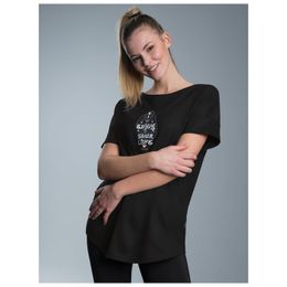 TRIGEMA Damen T-Shirt &raquo;TRIGEMA Oversized T-Shirt mit Printmotiven&laquo; 1 Stk. schwarz L