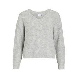 Vila Strickpullover in Medium Grey Melange | Gr.: L