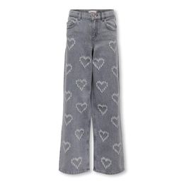 KIDS Only Jeans mit weitem Bein in Light Grey Denim | Gr.: 164