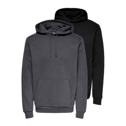 Only & Sons ONLY & SONS Sweatshirt / Hoodie Ceres in Dunkelgrau / schwarz | Gr.: M