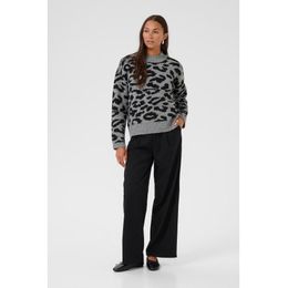 Kaffe Strickpullover KAsandra Baggy fit in LGM/Black Leopard | Gr.: XL