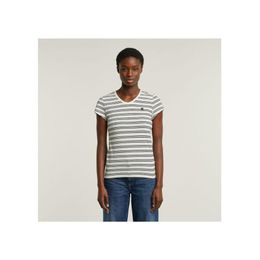 G-Star Raw T-Shirt in milk-dk black double stripe | Gr.: M