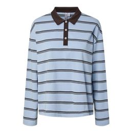 Pieces Langarm-Poloshirt in Cashmere Blue | Gr.: L