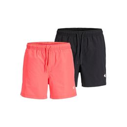 Jack & Jones Jack & Jones Badeshorts 2er Pack in Orange/Schwarz | Gr.: XL