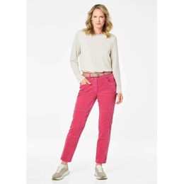 GOLDNER Bequeme Samthose mit Wascheffekt in pink | Gr.: 42