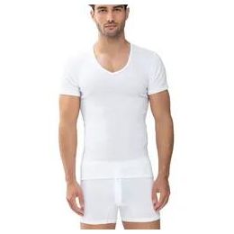 V-Shirt Mey "Casual Cotton (K)", Herren, Gr. L, wei&szlig;, Feinripp, Obermaterial: 100% Baumwolle, k&ouml;rpernah h&uuml;ftlang, V-Ausschnitt, Shirts, Elastische Hals und Armabschl&uuml;sse