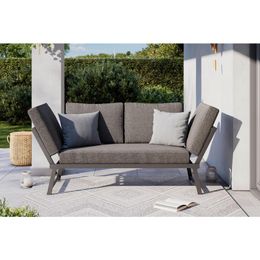 Ambia Garden Gartenbank, Grau, Metall, 220x163x68 cm, Gartenm&ouml;bel, Gartenb&auml;nke