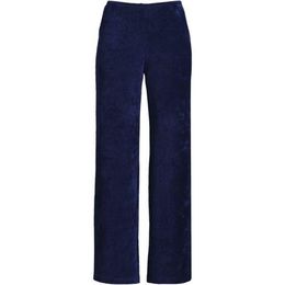LANDS' END Strickcord-Hose mit weitem Bein, Damen,  Blau, Baumwolle/Polyester-Mischung, by Lands' End
