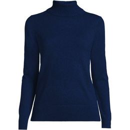 LANDS' END Rollkragen-Pullover aus Kaschmir, Damen,  Blau, Kaschmir, by Lands' End
