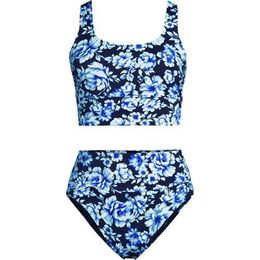 LANDS' END Midkini-Set, Damen,  Blau, Elasthan/Metall/Nylon-Mischung, by Lands' End