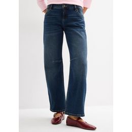bonprix Barrel-Jeans Mid Waist, blau, Gr.52, Barrel-Jeans, Mid Waist, 99% Baumwolle
